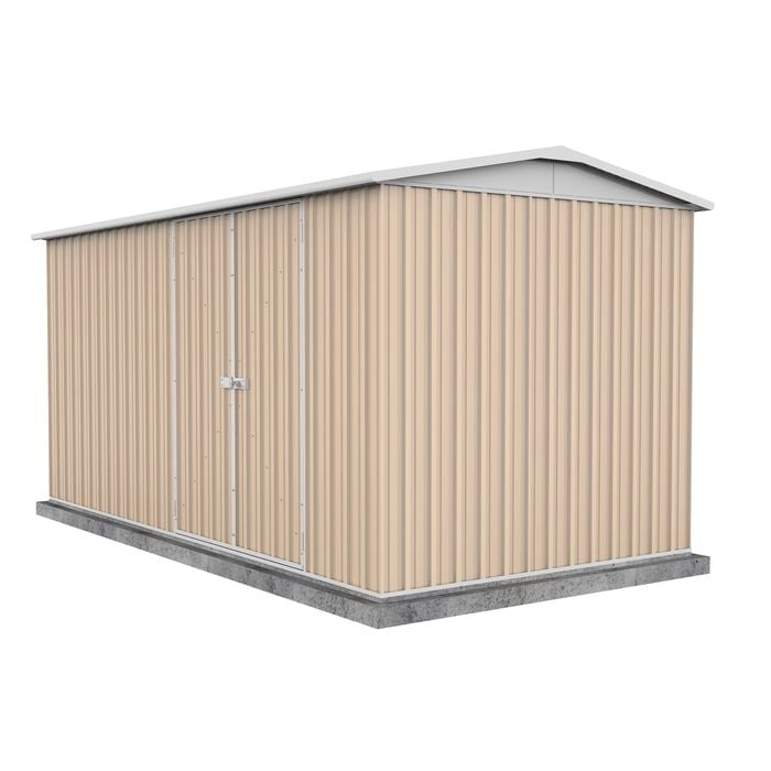 Absco Sheds 4.48 x 2.26 x 2.3m Classic Cream Highlander Double Door ...