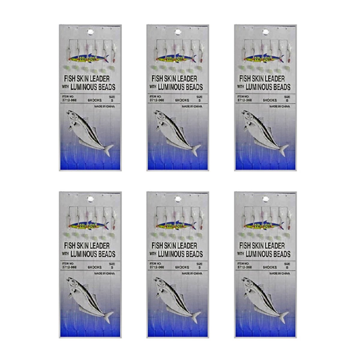 6x Surecatch Wilson Bait Jig - Fish Skin Fishing Rig 6 Hook - Size 8 ...