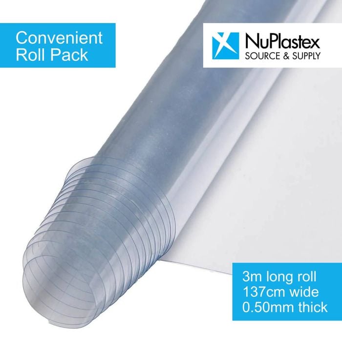 NuPlastex 137cm x 3m 0.50mm Crystal Clear PVC Film - Bunnings Australia