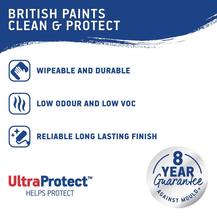 British Paints 2L Semi Gloss White Clean and Protect Interior Paint ...