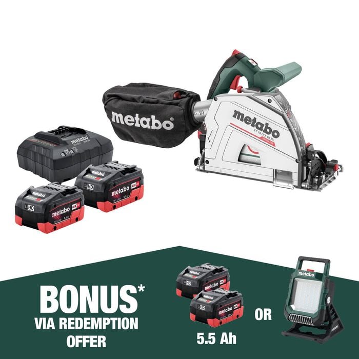Metabo 18V Cordless Plunge Saw 2 x 5.5Ah AU60186600 Kit - Bunnings ...
