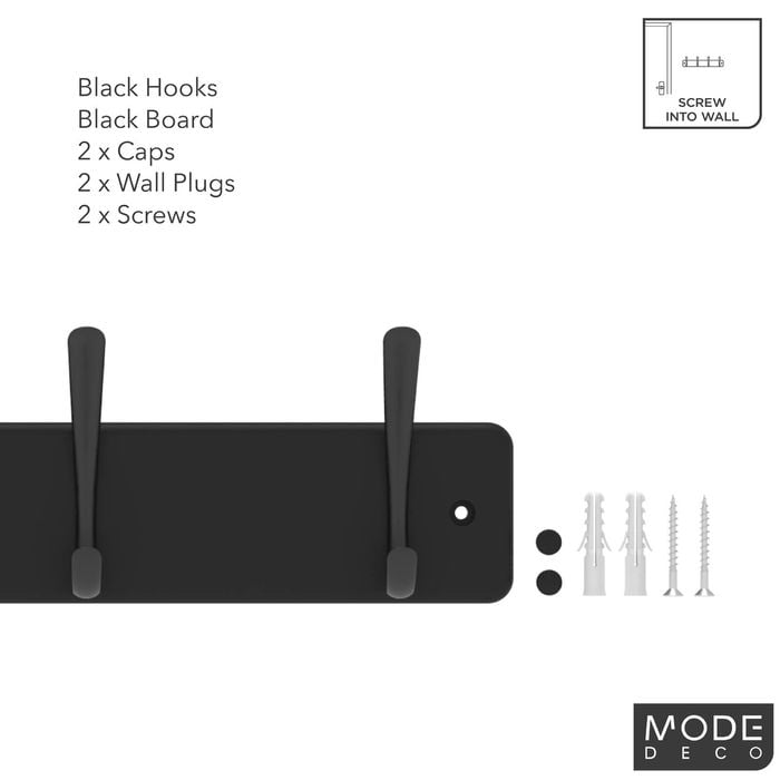 Mode 4 Black Hooks On Black Board Hat And Coat Rack - Bunnings New Zealand