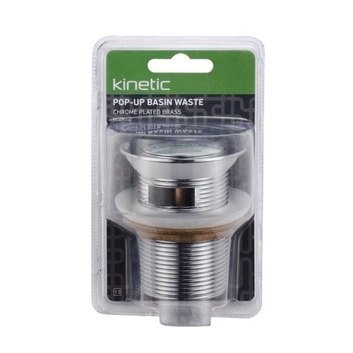 Kinetic 40mm Chrome Pop Up Basin Waste With Overflow - Bunnings New Zealand