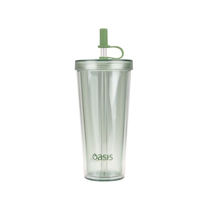 Oasis Plastic Double Wall Smoothie Tumbler 520ml - Green Apple - Bunnings Australia
