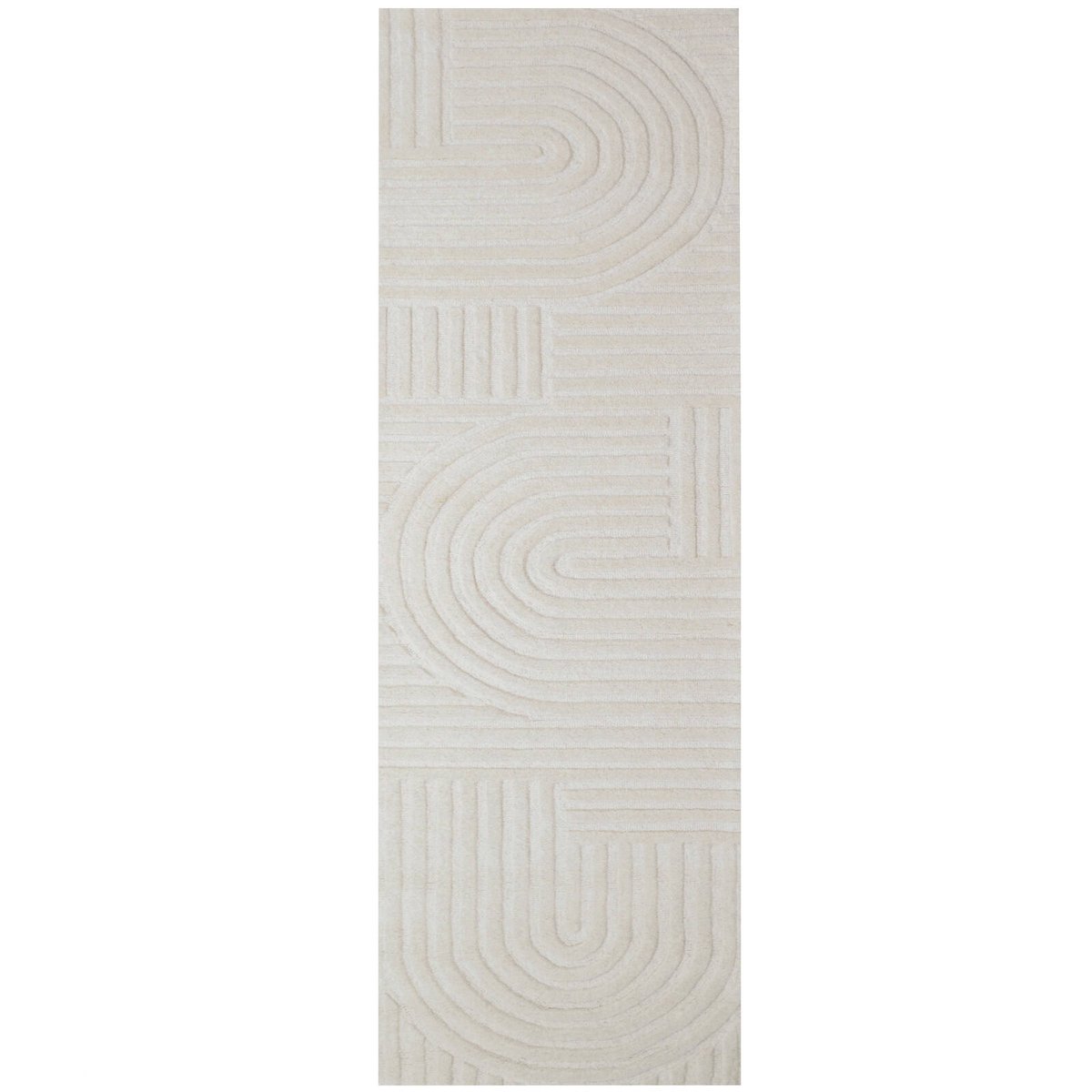 Contemporary Handwoven Wool Rug-Unity 6230-Ivory-80x300cm - Bunnings ...
