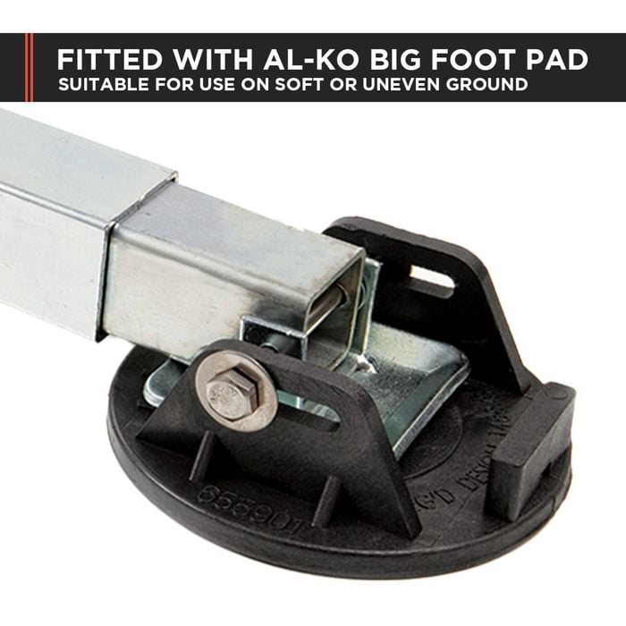 2x AL-KO 590mm Drop Down Stabiliser Leg Corner Fitted with Big Foot ...
