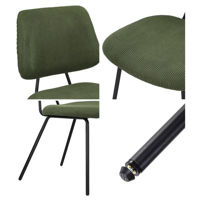 Oikiture 6x Dining Chair Vintage Retro Polyester Kitchen Padded Lounge ...