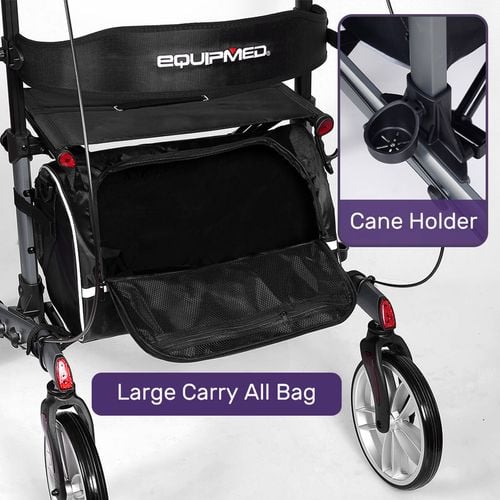 EQUIPMED Upright Rollator Walker with Forearm Rest Supports, Mobilty ...