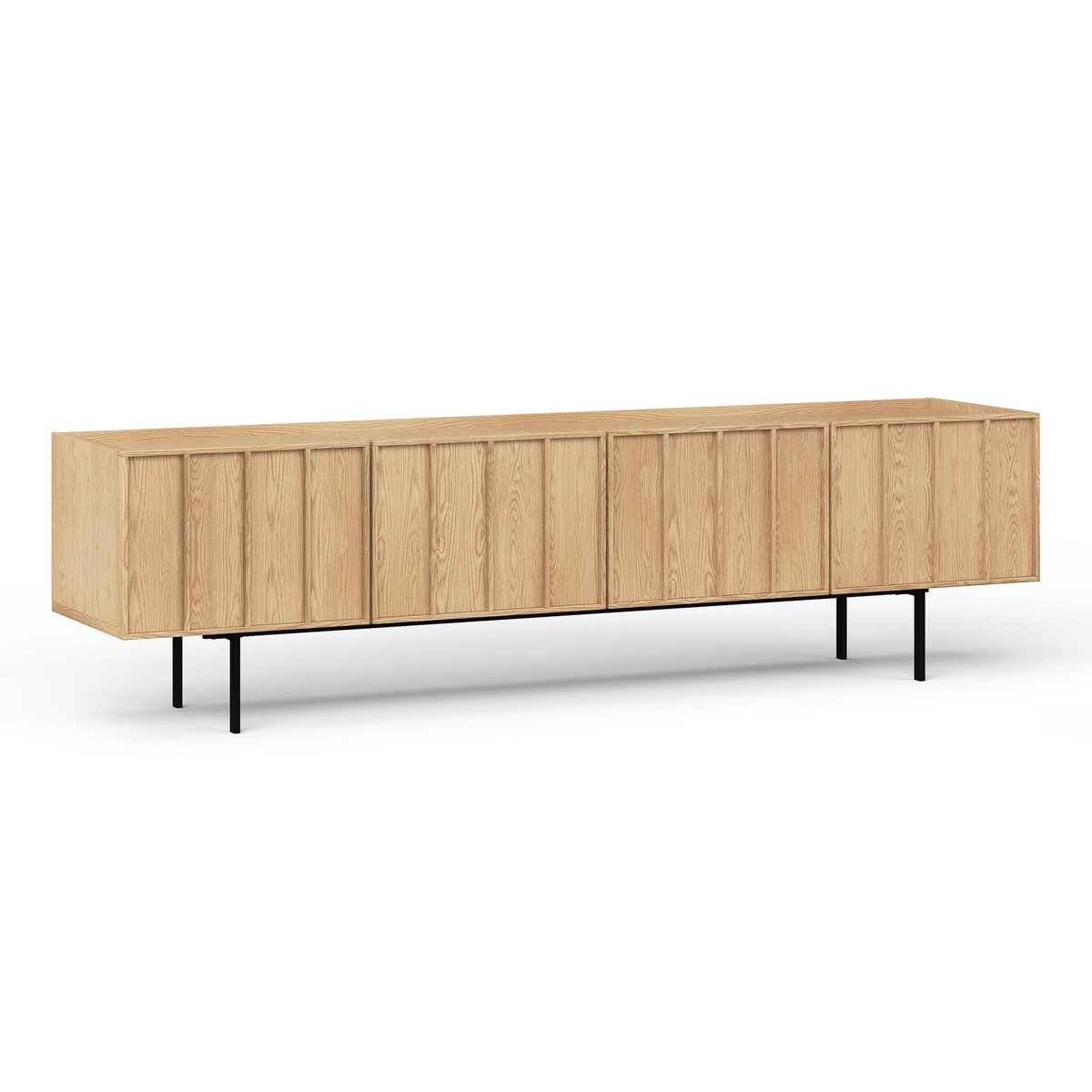 Linea 200cm Natural Oak 4 Door TV Entertainment Unit - Bunnings Australia