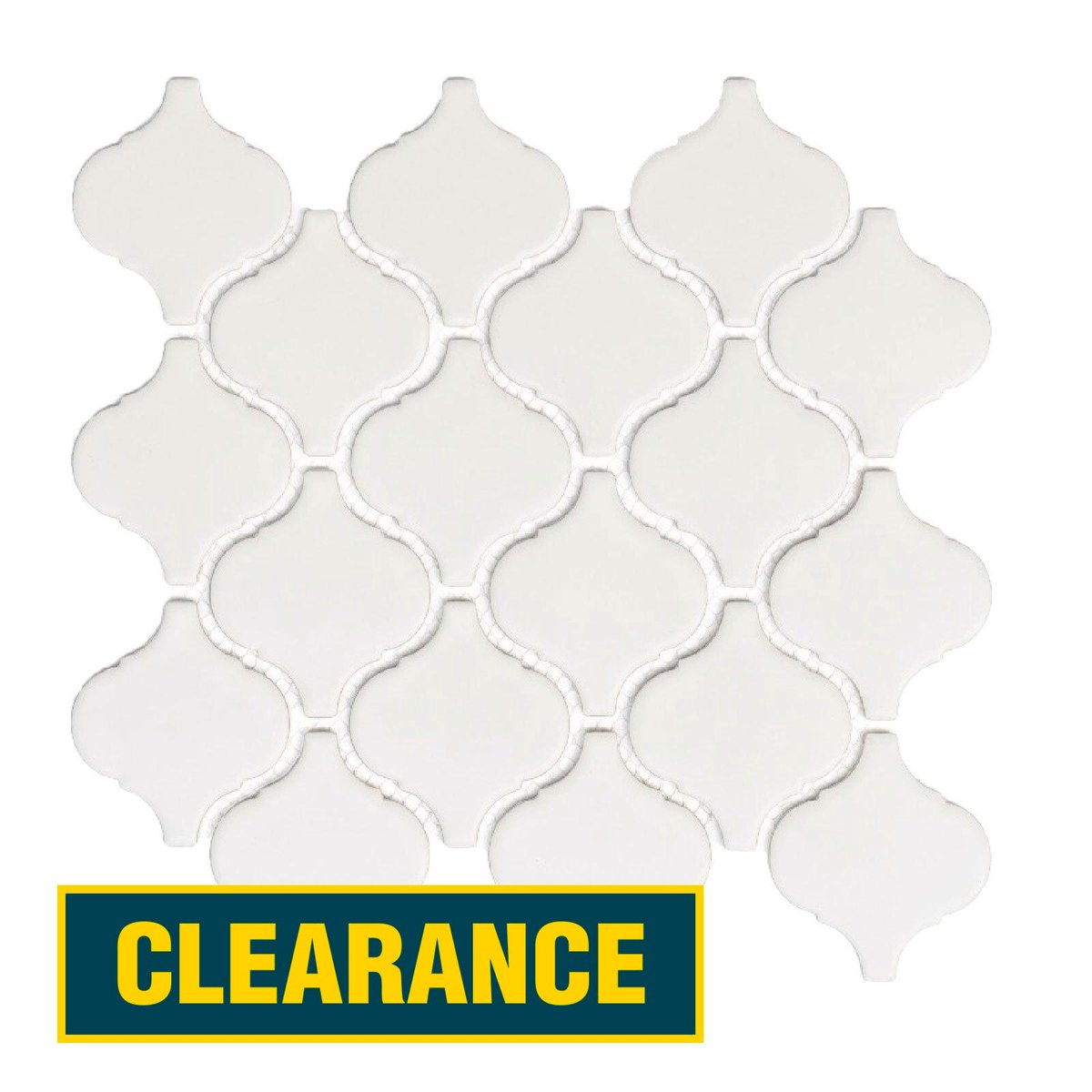 Decor8 250 x 275 x 6mm White Matt Lantern Ceramic Mosaic Tiles ...