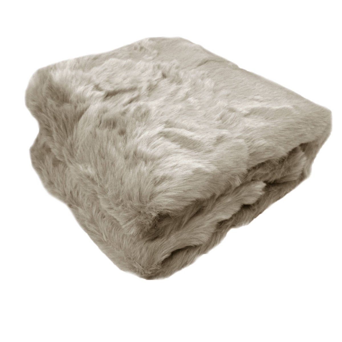 Ariana Long Fleece Faux Fur Throw Rug Taupe - Bunnings Australia