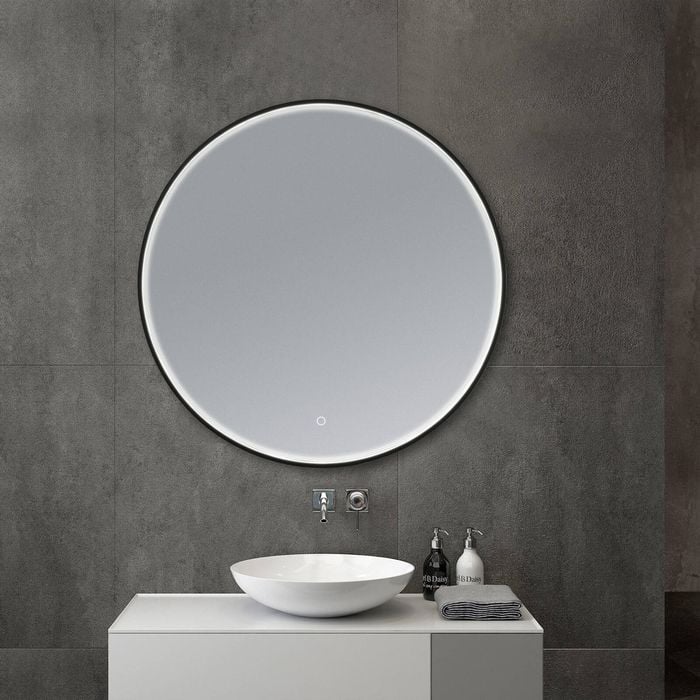Barelli 800 x 800mm Black Toscana Framed Round Mirror LED Frame ...