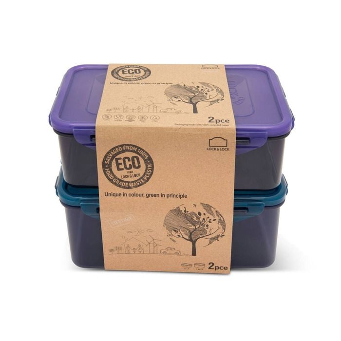 2PK Lock & Lock Eco Rectangle Airtight Food Container Set - Bunnings ...