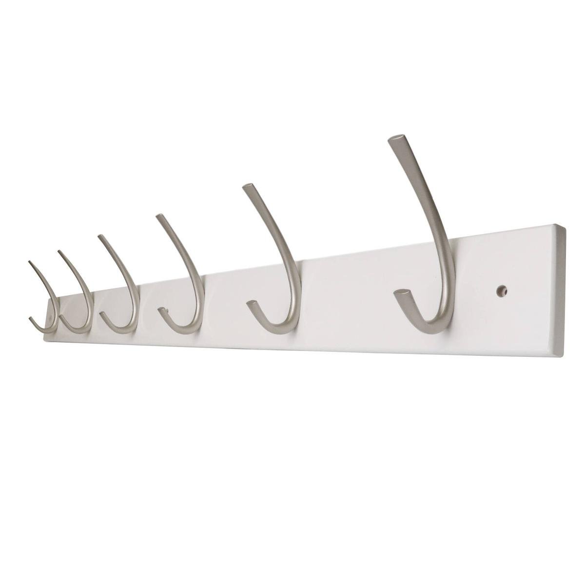 Adoored 6 Double Satin Chrome Hook White Board Deco Hook Rack ...