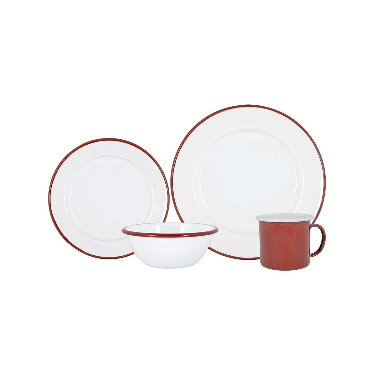 Argon Tableware 16pc Enamel Dinnerware Set - Red - Bunnings Australia