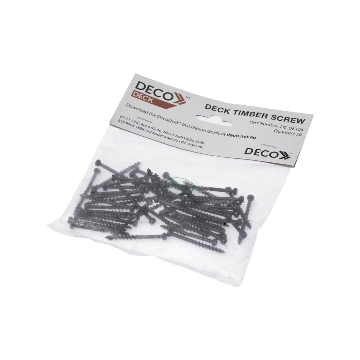 DECO Black Wood Fixing Screws - 50 Pack - Bunnings Australia