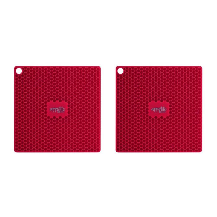 2x Appetito Silicone Square Trivet Table Surface Protector Mat/Pad 17 ...
