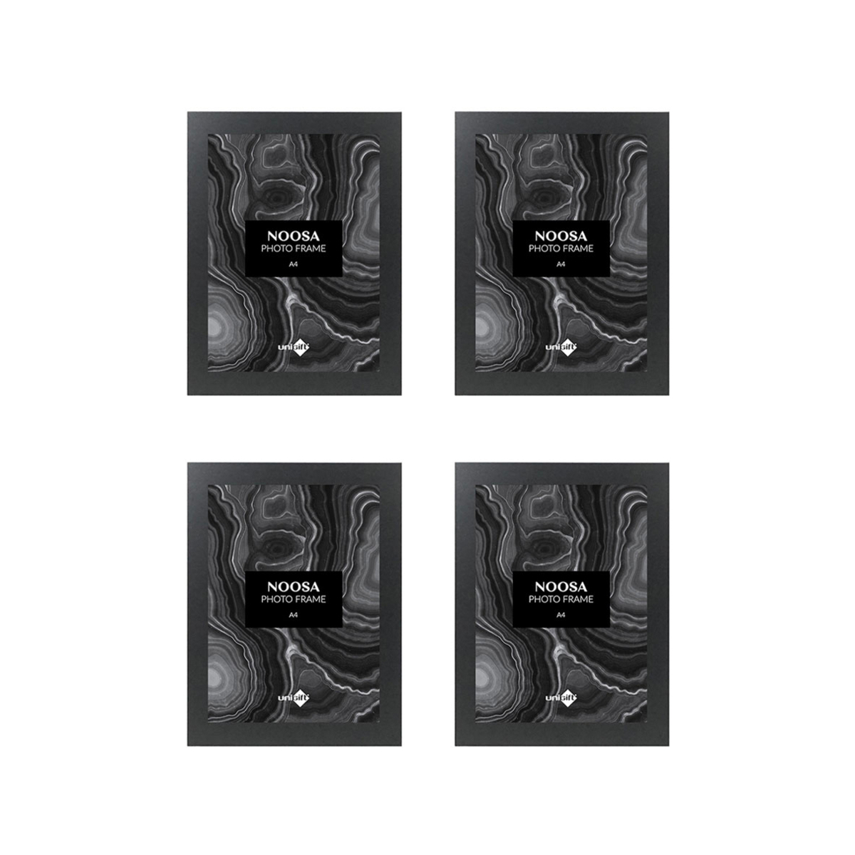 4PK Unigift Noosa MDF/Glass A4 Picture/Photo Frame - Black - Bunnings ...