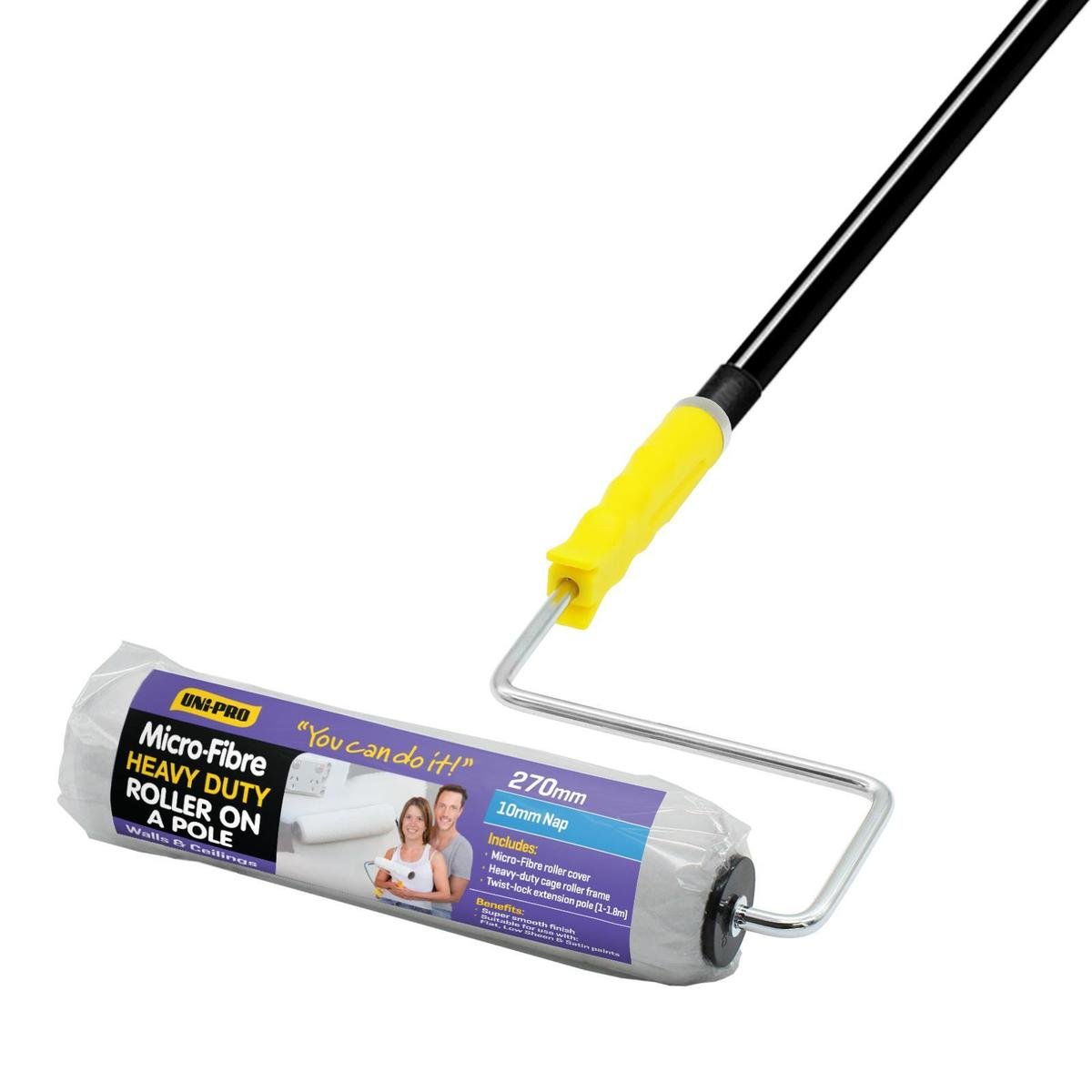 UNi PRO 270mm Roller on a Pole Microfibre 10mm Nap Bunnings Australia