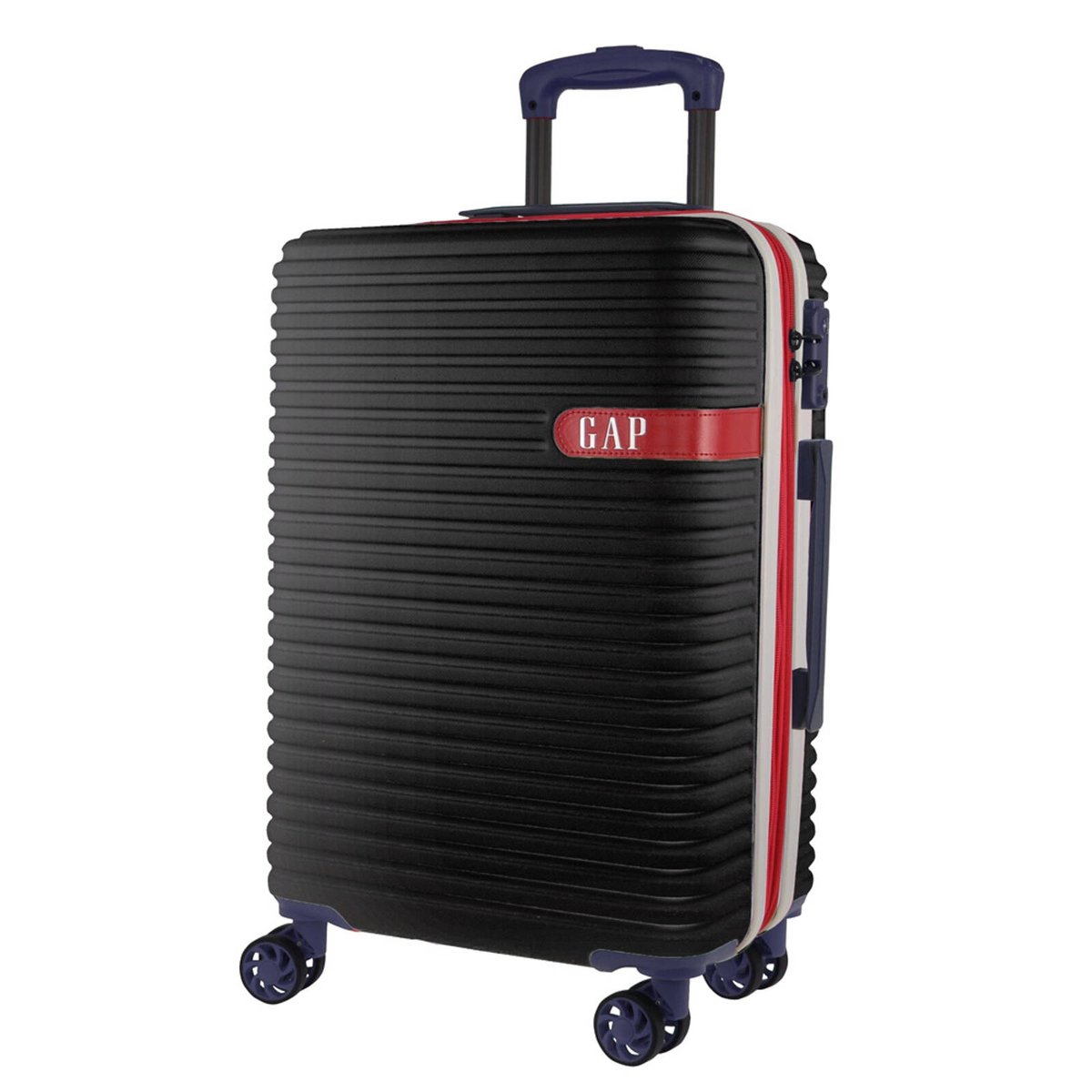 GAP Hard-Shell Suitcase 4 Wheel Hidden Pocket Cabin Luggage 56cm Black - Bunnings Australia