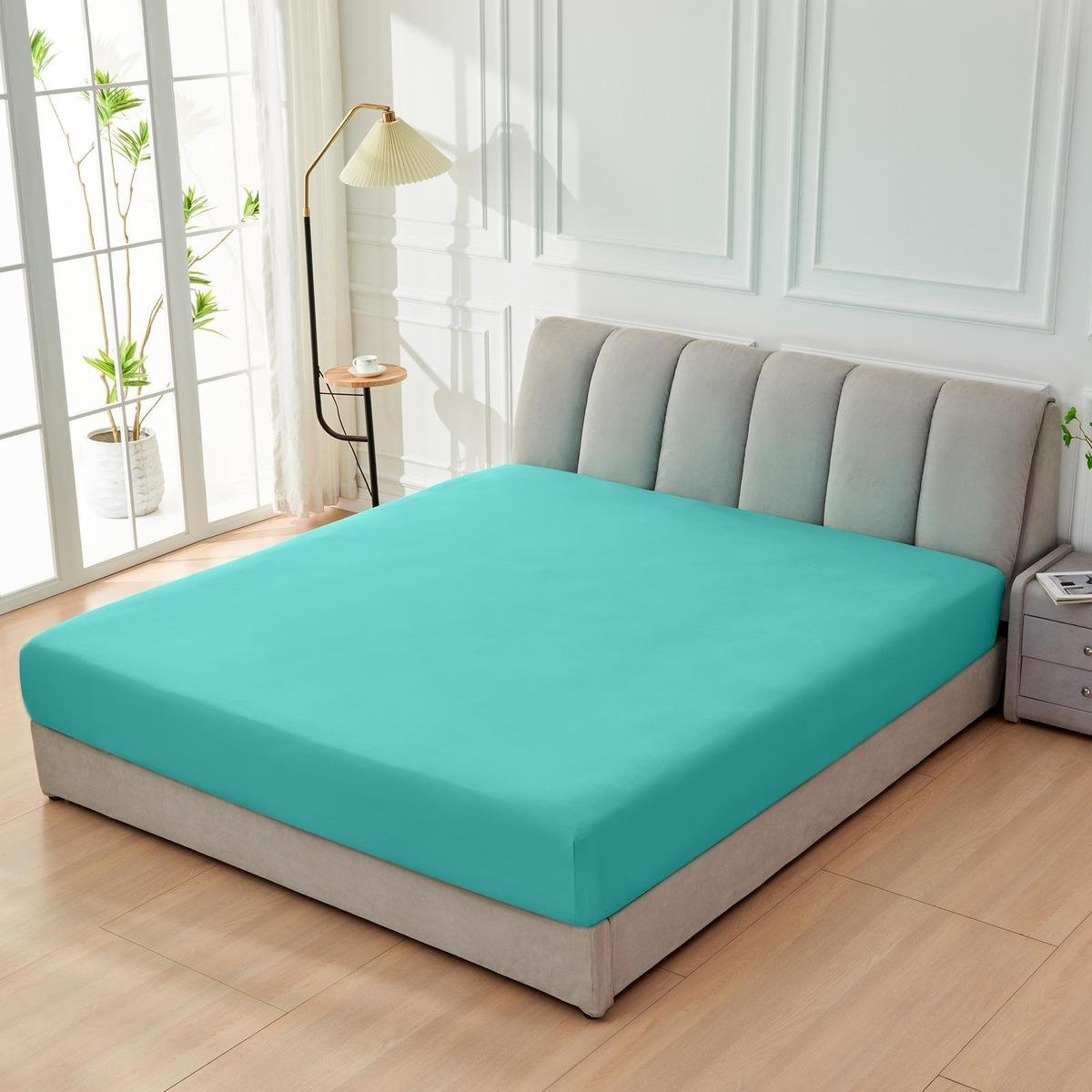 LINENOVA Deep Pocket Ultra-Soft Microfibe Fitted Sheet - Queen, Teal ...
