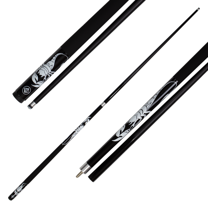 Black Scorpion Graphite Composite Pool Snooker Billiard Cue - Bunnings ...