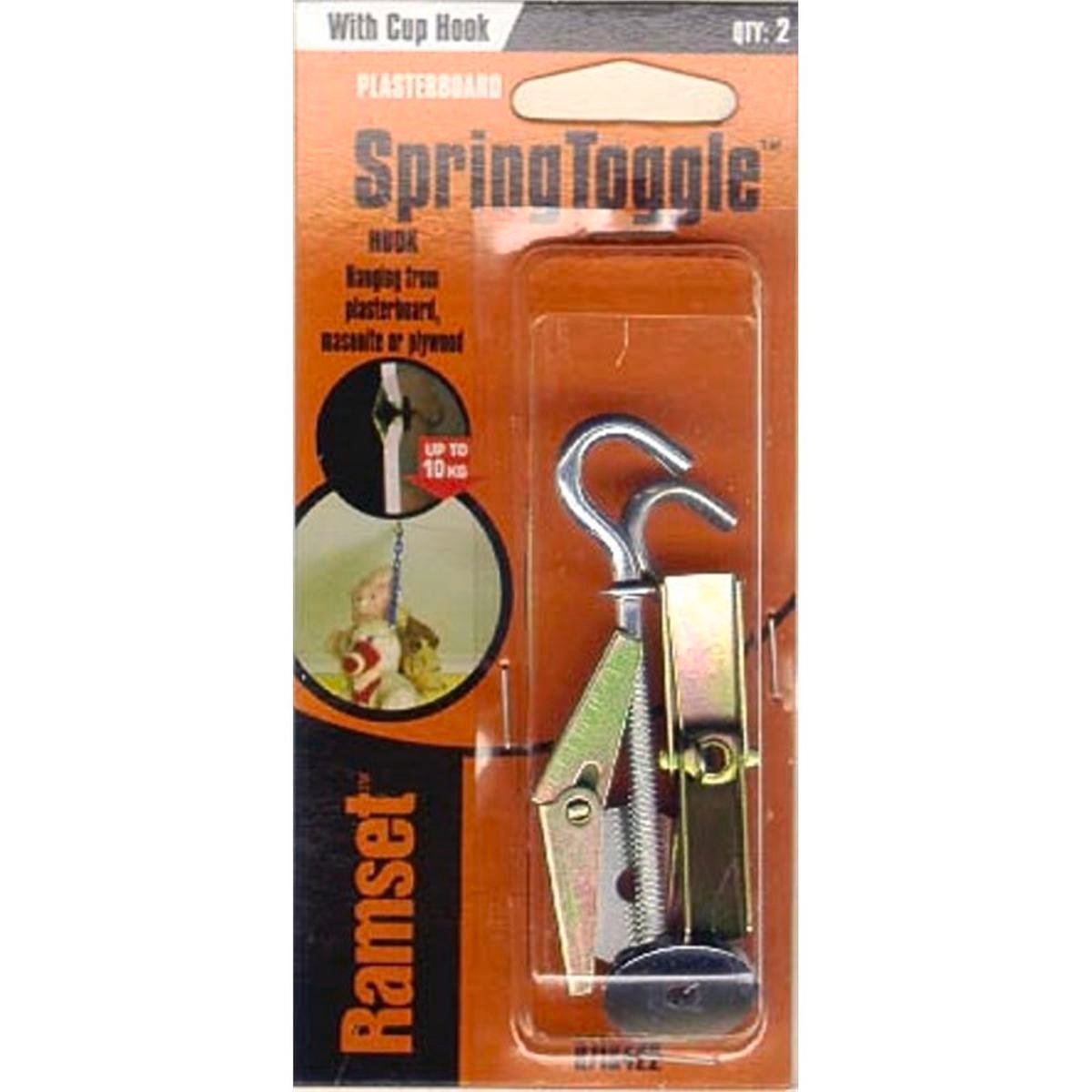 Ramset Spring Toggle Cup Hook Zinc Passivated 2pk - Bunnings New Zealand