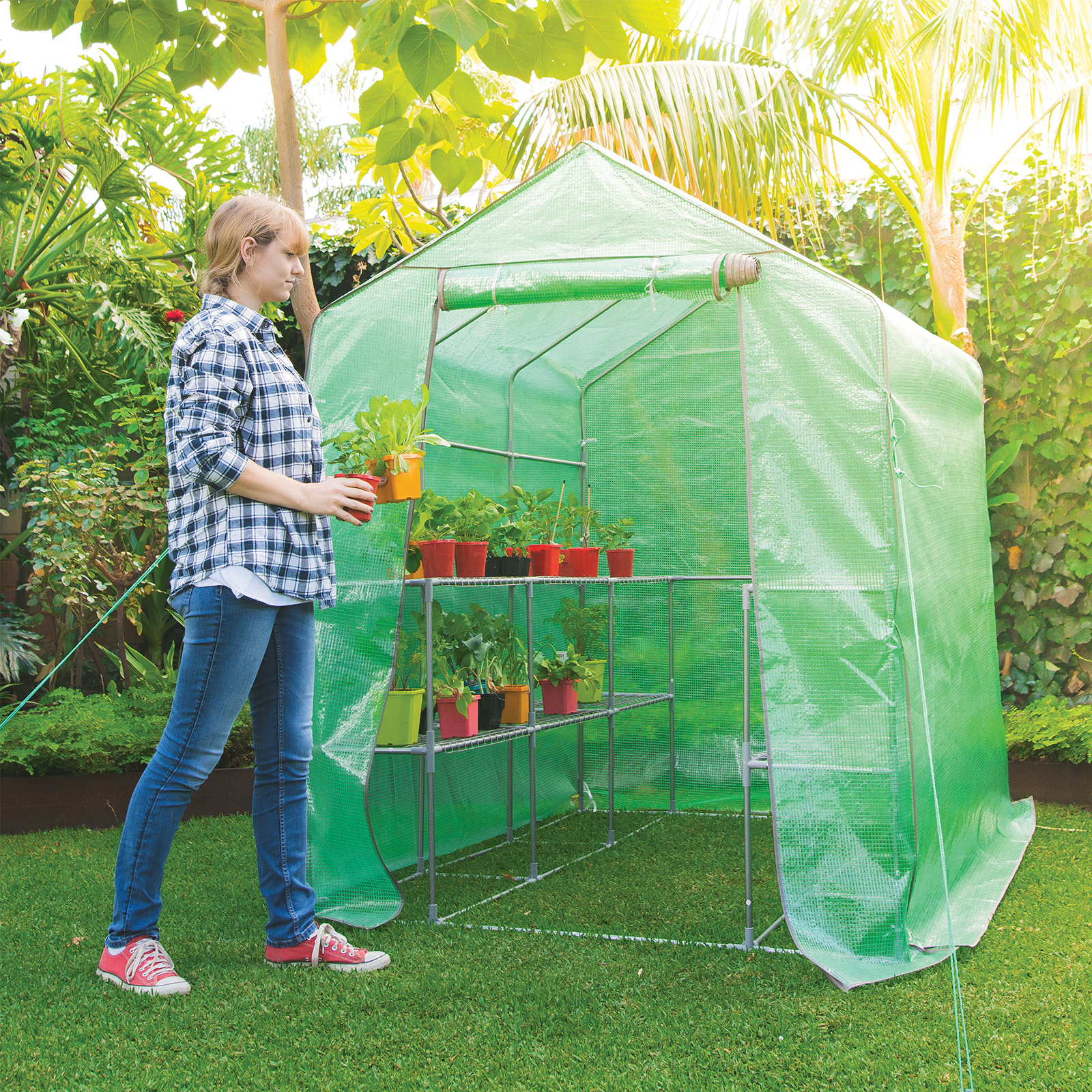 Holman 2m Deep Walk In Greenhouse With Misting Kit Bunnings Australia