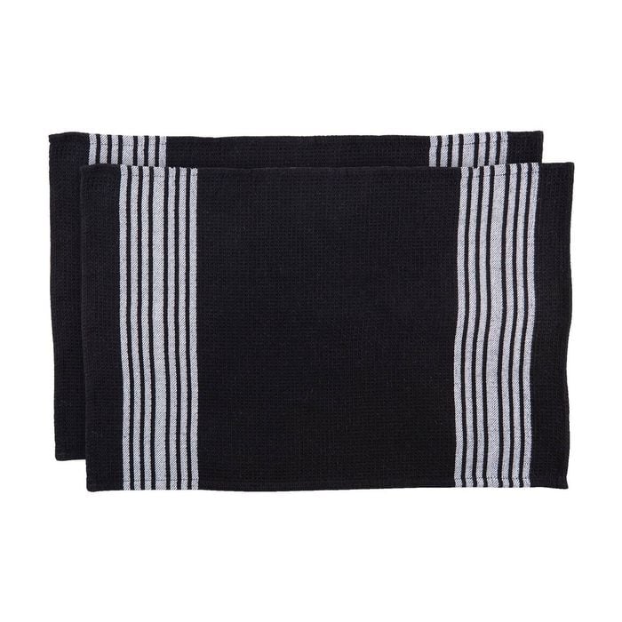 Nicola Spring Black Cotton Tea Towels - 2 Pack 60 X 40cm 100% Cotton ...