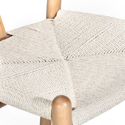 Oikiture Dining Chair Beech Wood Paper Rope Seating Wooden - Bunnings ...