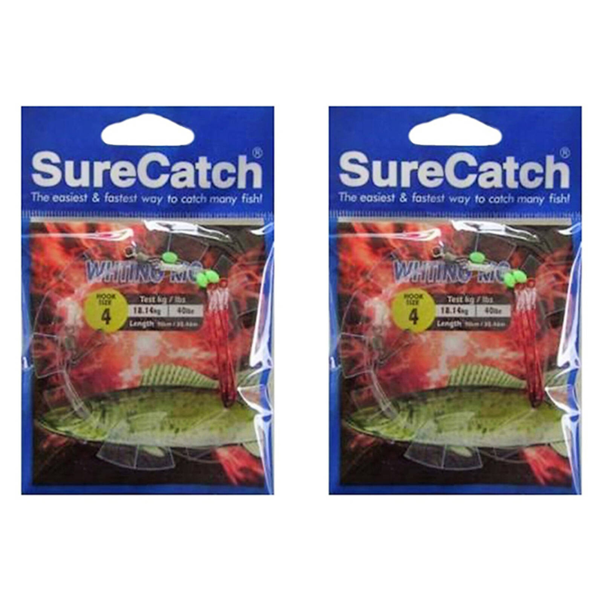 2x Surecatch Whiting Rig Hooks and Lumo Beads Size 4 - Bunnings Australia