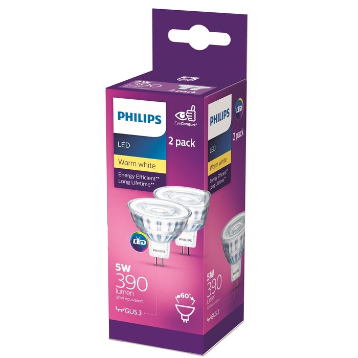 Philips LED Warm White Classic 5W - 2 Pack - Bunnings New Zealand