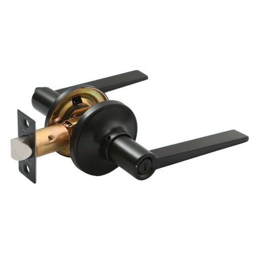 Ikonic Matt Black Slimline Privacy Lever Set - Bunnings Australia