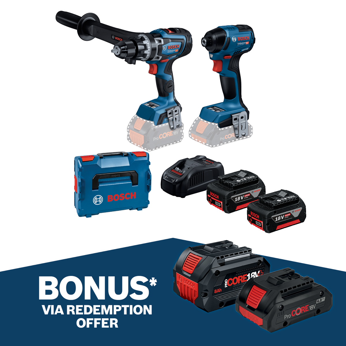 Bosch 18V Professional 2 Piece 2x5.0Ah Combo Kit 0615A5008N - Bunnings ...