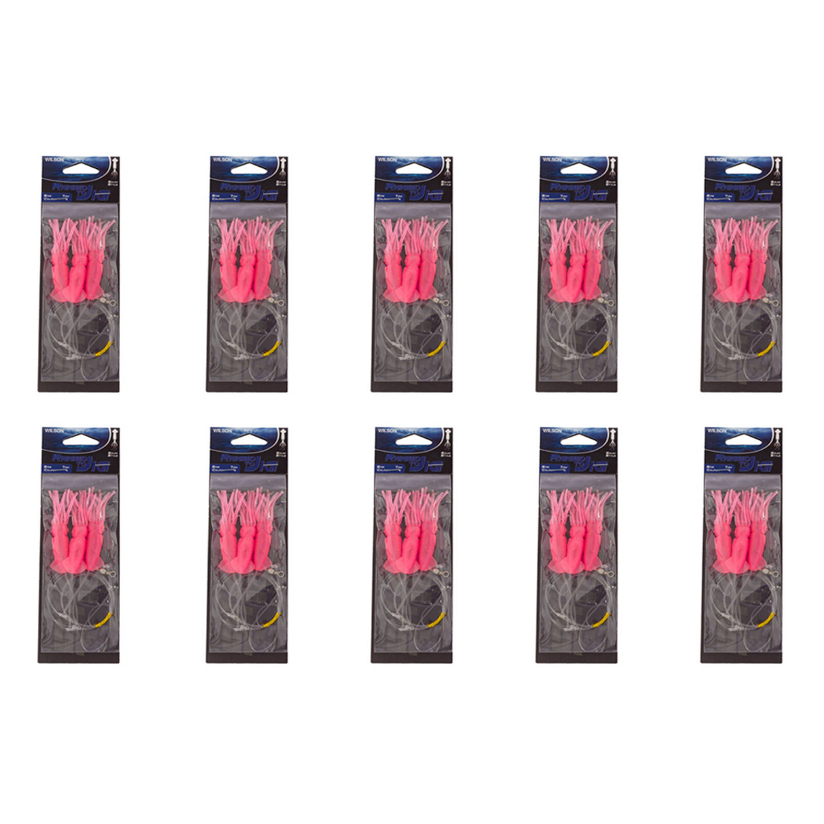 10x Wilson Rigged to Jig Rig 3 Hook Squid Style Jig Fully UV Active ...