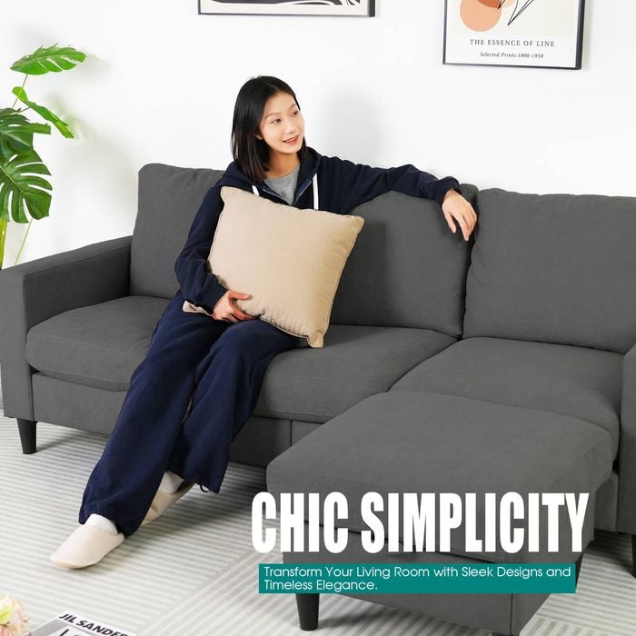 Advwin 3 Seater Sofa Lounge Chaise Modular Corner Futon Couch Storage ...