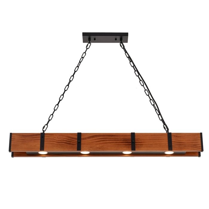 Amonson Lighting Brown Wood 4 Pendant Light - Bunnings Australia