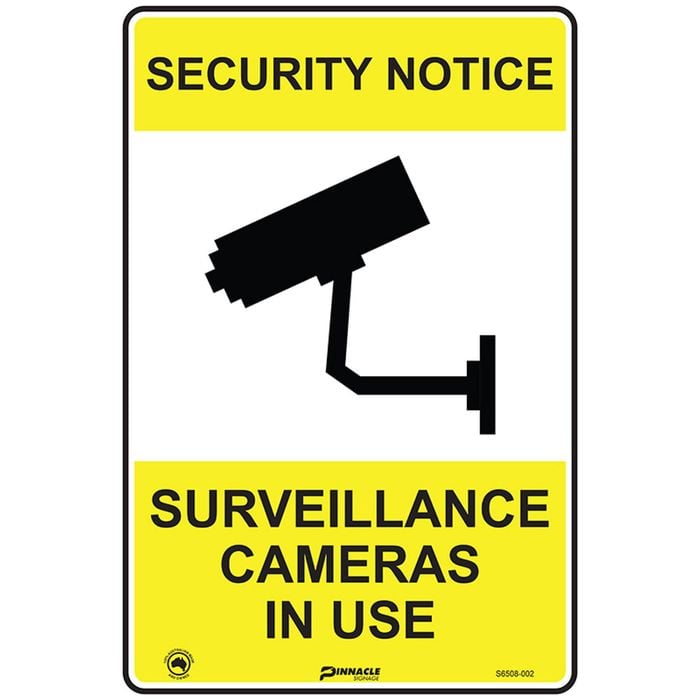 Pinnacle 600 x 400mm Metal Security Notice Surveillance Cameras Sign ...