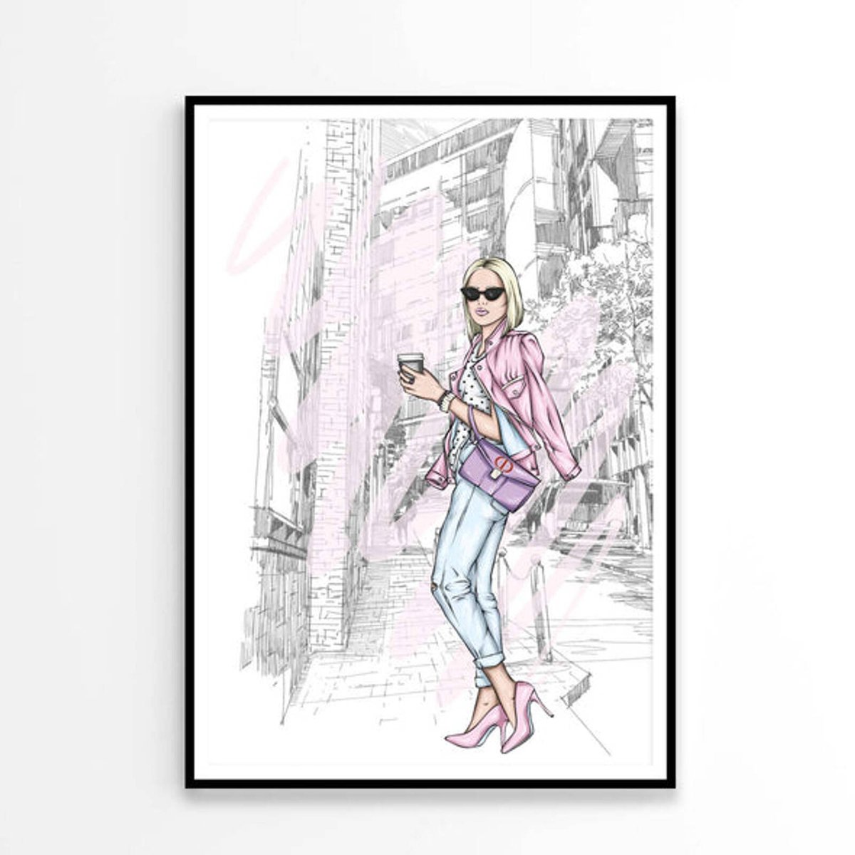 Pink Girl With Fashion Store Print 100% Australian Made 90 x 120cm ...