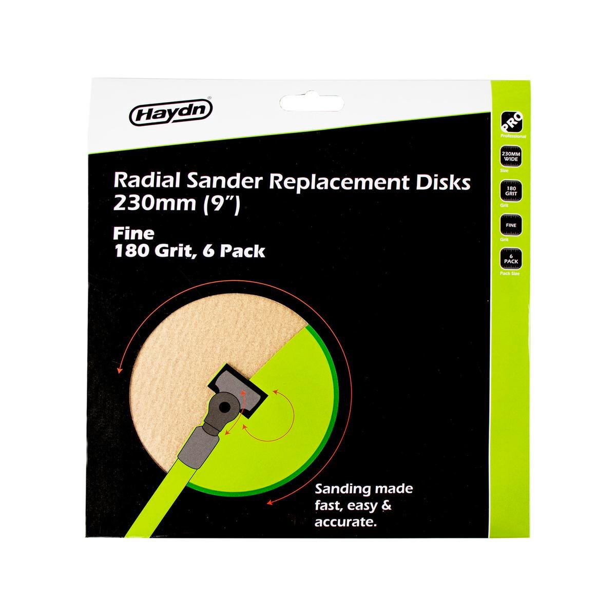Haydn 180 Grit Radial Sander Replacement Disk Fine - 6 Pack - Bunnings ...