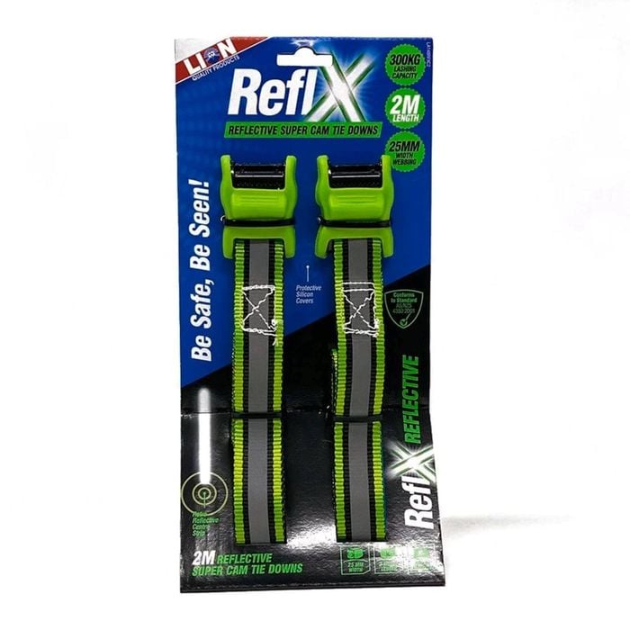 Lion 2m 300kg Lashing Capacity Reflx Super Cam Tie Down - 2 Pack ...