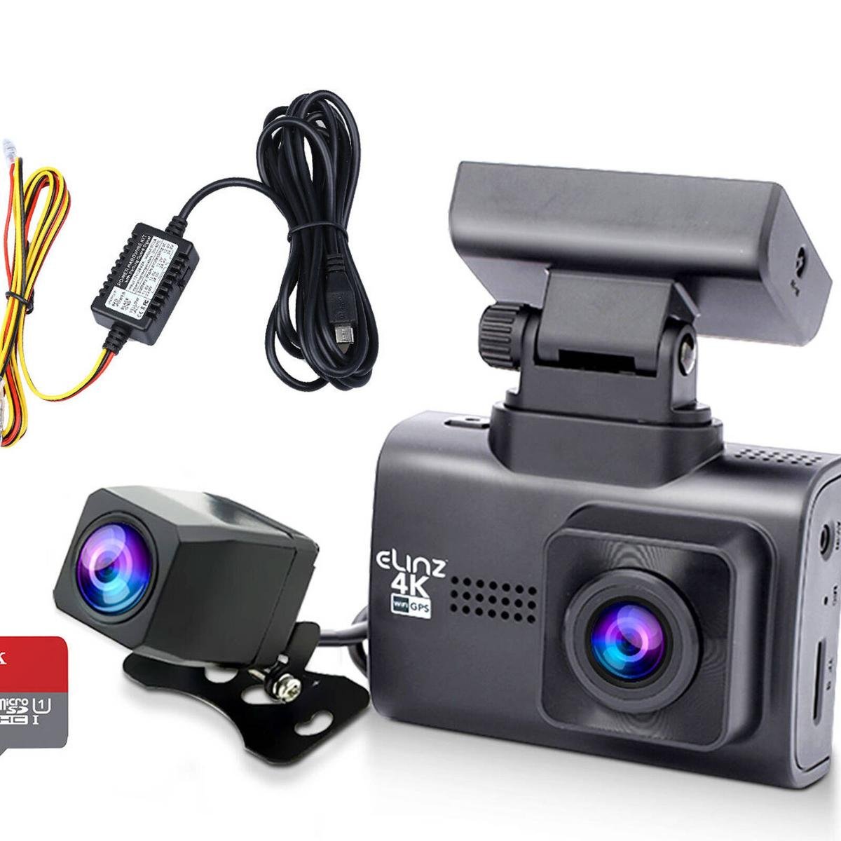 Elinz 4K 2K Dual Dash Cam WiFi GPS Car Camera Recorder WDR Night Vision ...