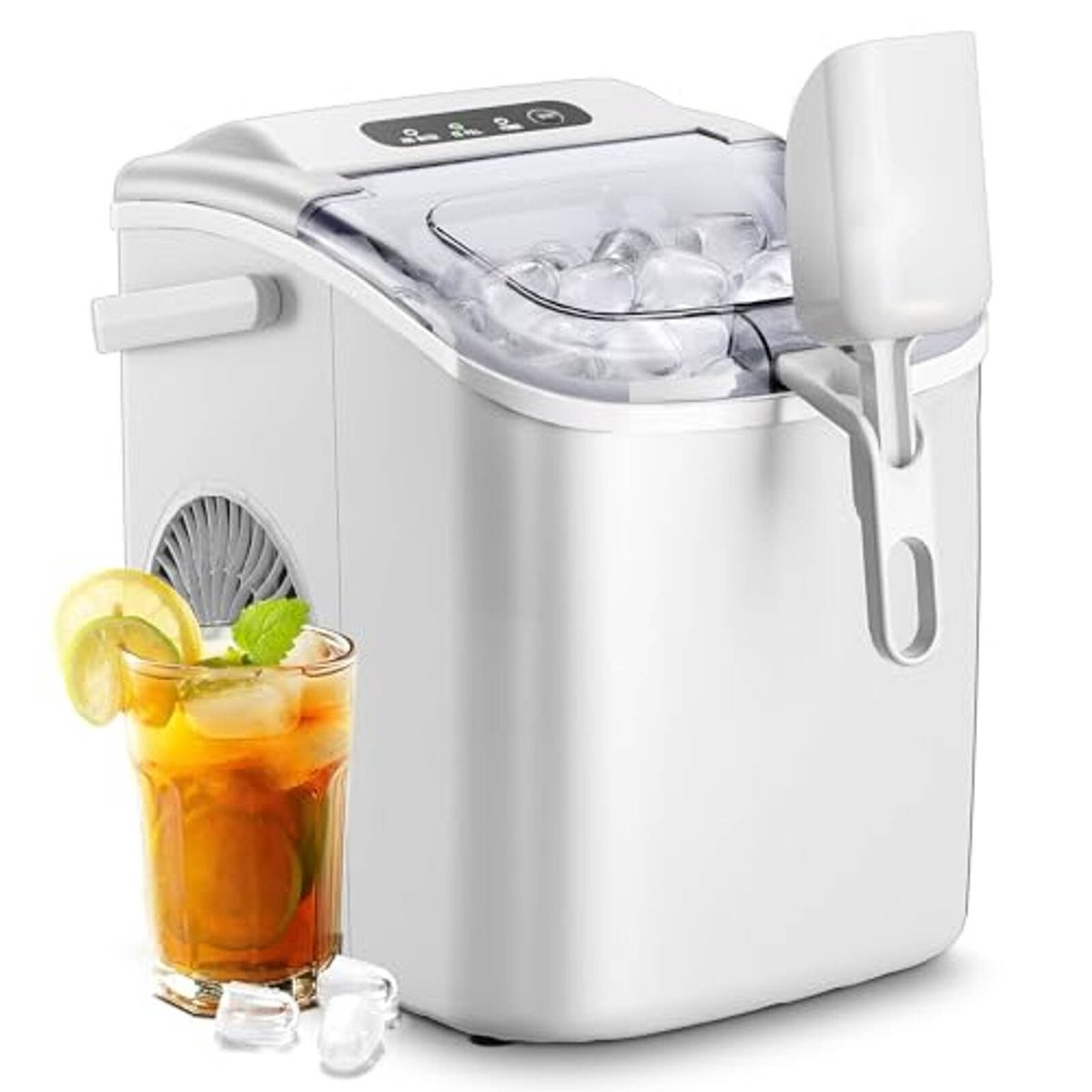 Advwin 12KG Ice Maker Self-Cleaning Ice Machine with Handle Countertop ...