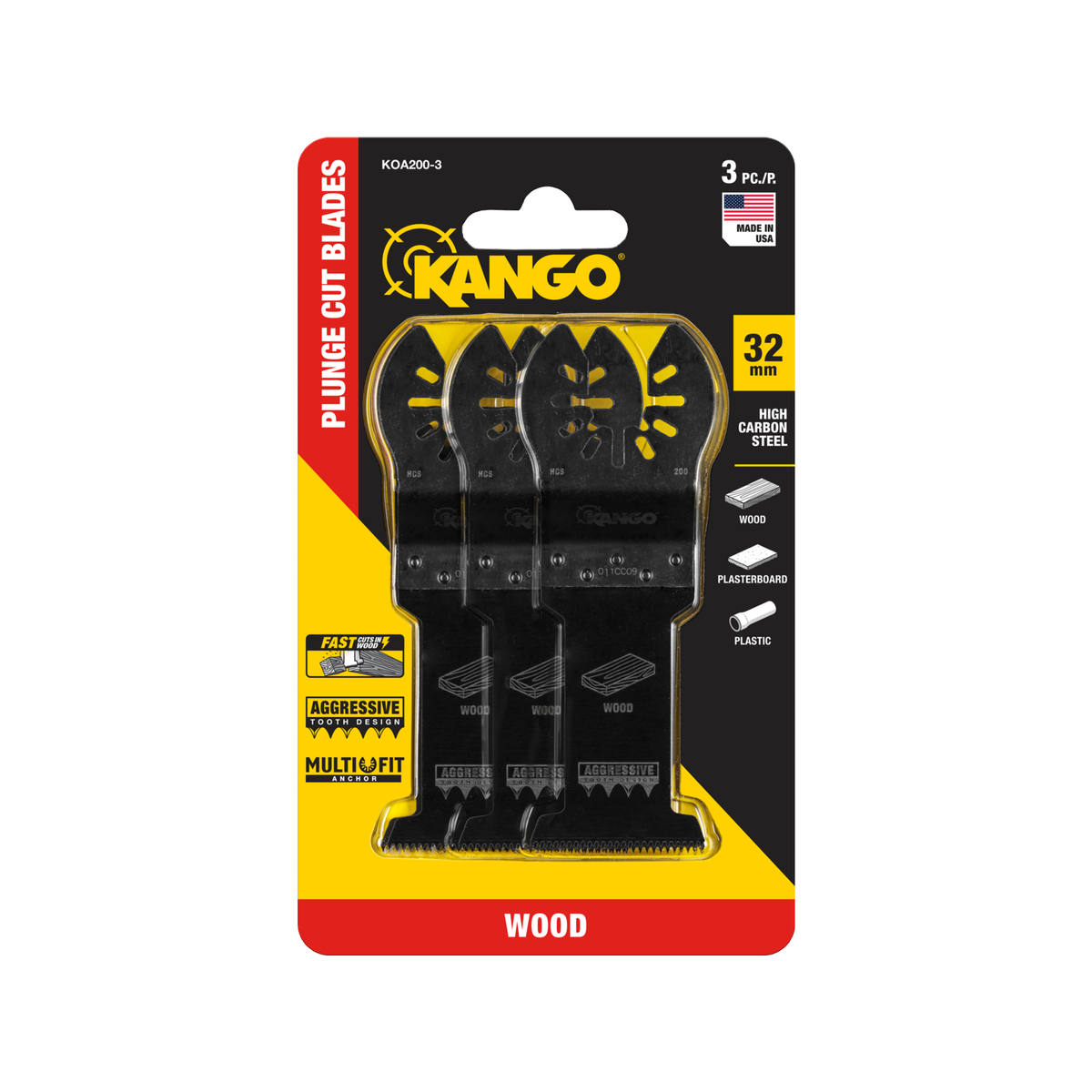 Kango 35mm Aggressive Tooth Plunge Cut Multi Tool Blade 3 Pack ...