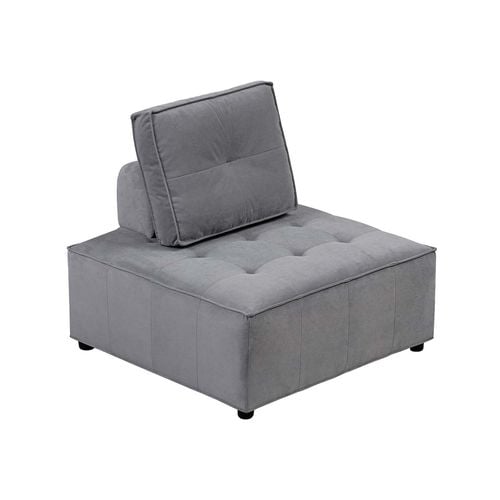 Foret 3pc Armless Seat Modular Extension Lounge Couch Velvet Sofa Light Grey - Bunnings Australia