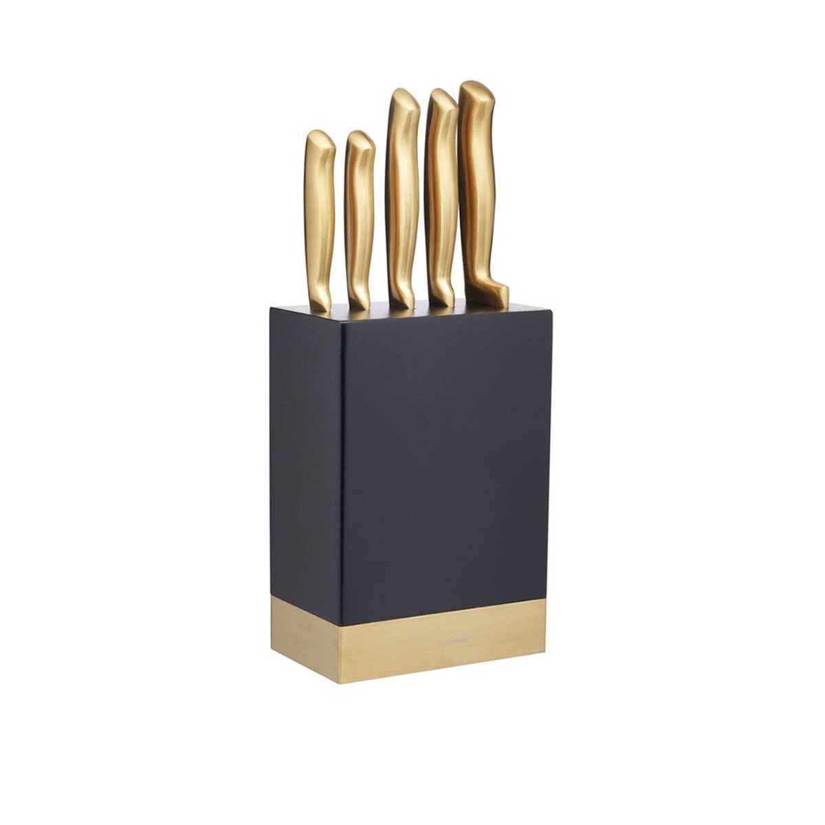 5pc Mastercraft Metallic Carving/Bread/Paring Knife Block Set - Gold ...