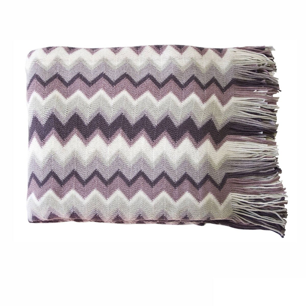 IDC Homewares Chevron Knitted Throw Lilac Mix - Bunnings Australia