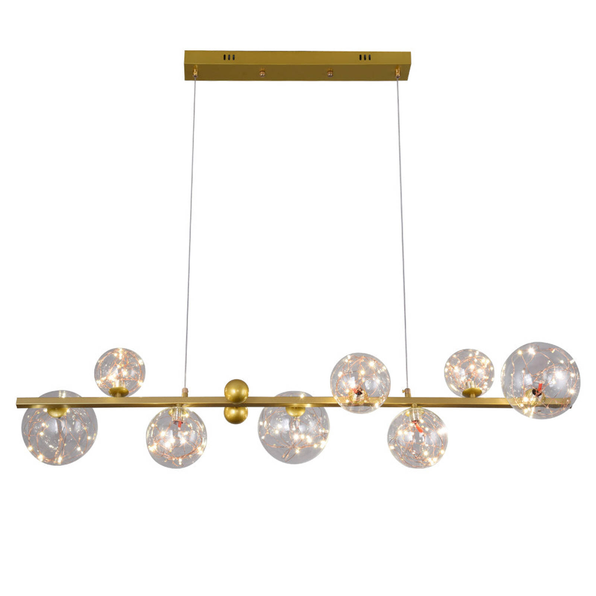 Eli & Co. Lighting Lyra Linear 8 Orb Gold LED Pendant Light - Bunnings ...