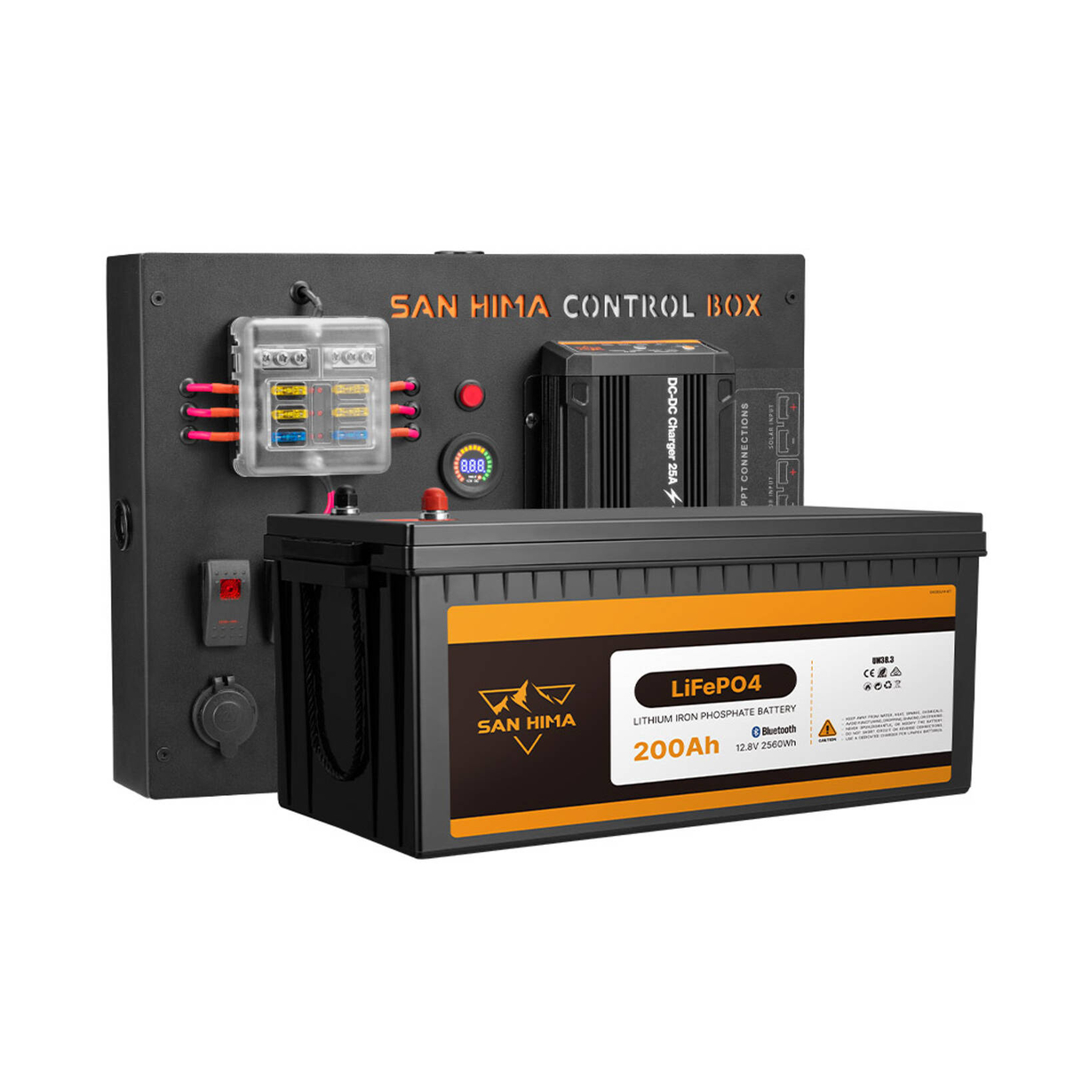 San Hima 12V 200Ah Lithium Iron Phosphate Battery + 12V Control Box W ...