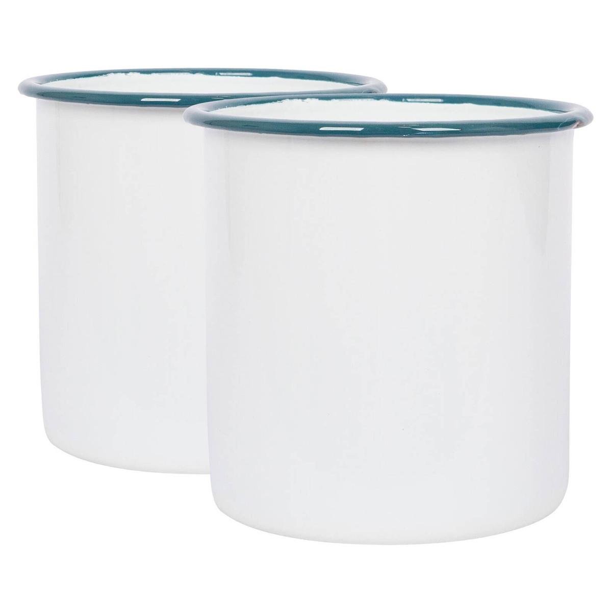 Argon Tableware White Enamel Utensil Holders - 15.5cm - Pack of 2 ...